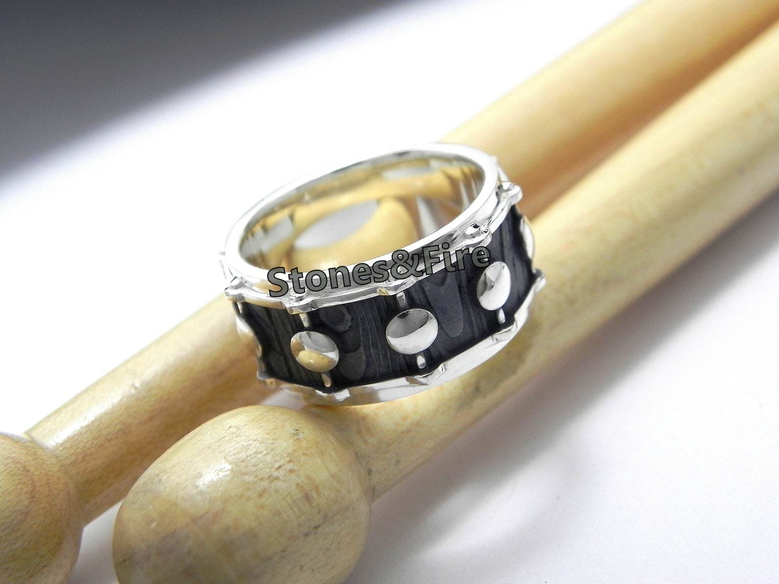 DRUMMERS RING Round Elements_drum Ring_musician Ring_musicain | Etsy