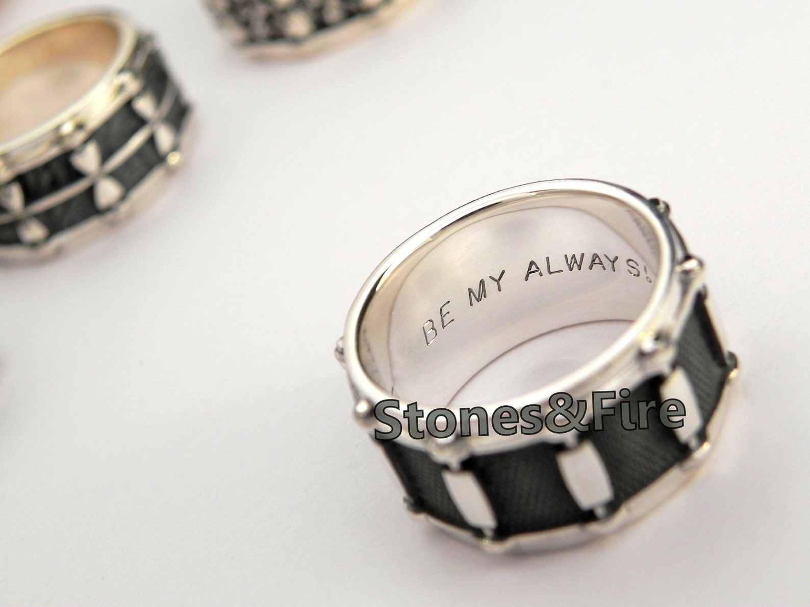 DRUMMERS RING Round Elements_drum Ring_musician Ring_musicain | Etsy