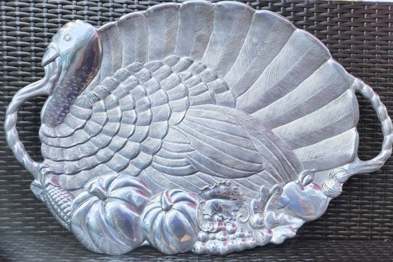 Vintage Lenox Silver Large Turkey Handled Platter Metal. - Etsy
