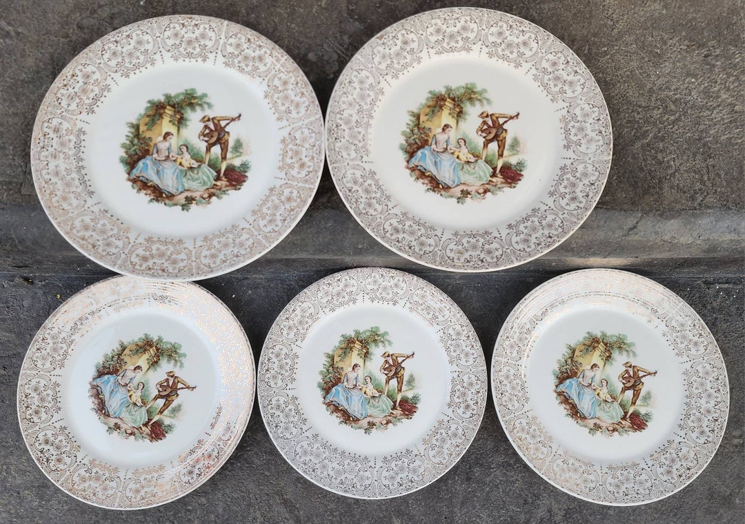 Vintage American Limoges Triumph China D'or 22K 10" Dinner Plates. SET ...