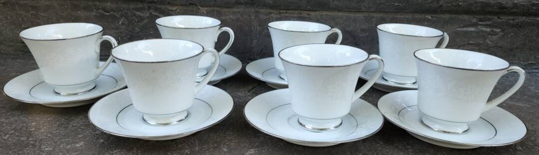 7 Vintage Noritake China Japan "ranier" Pattern Cups & Saucers - Etsy