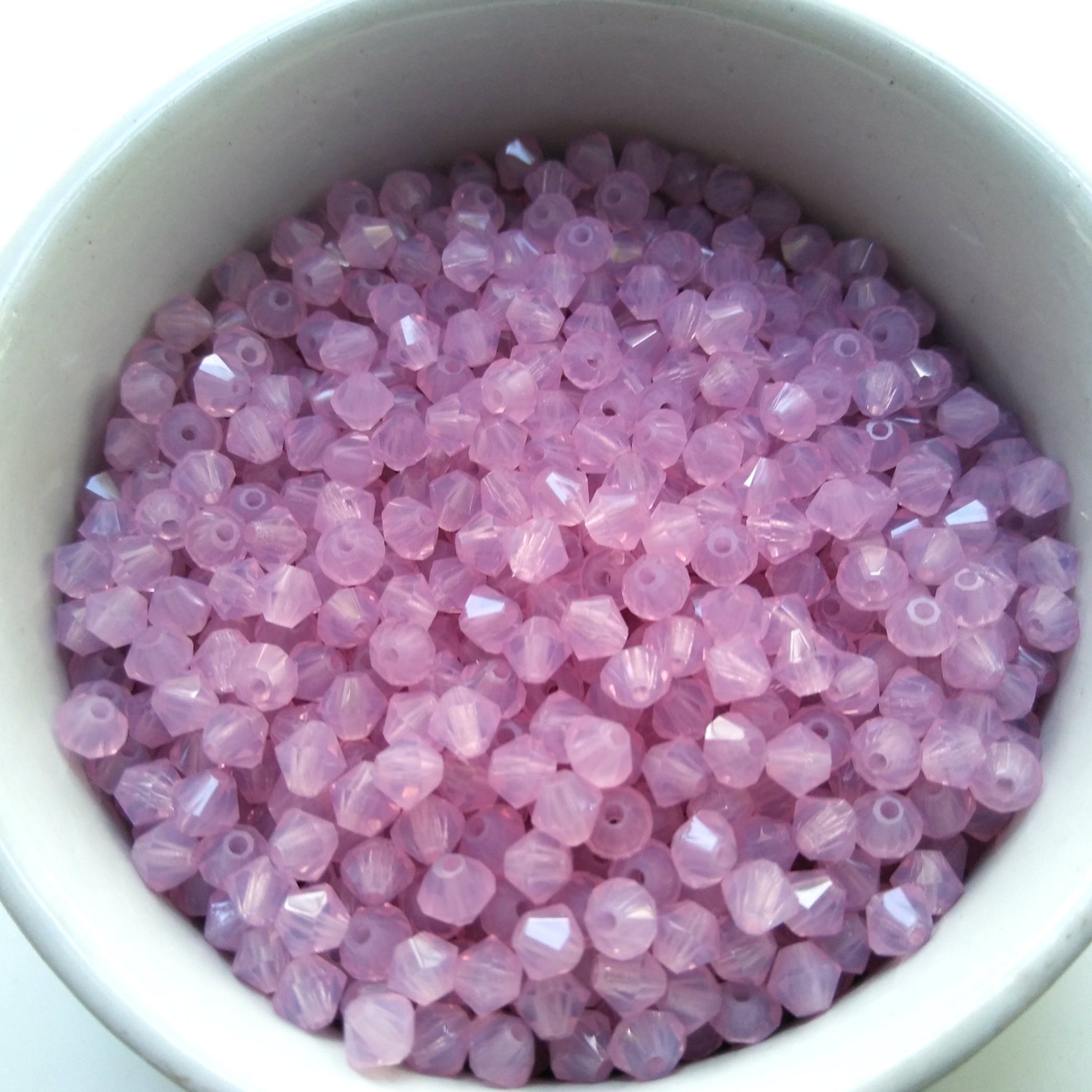 Brick Pink Opal Rose Genuine Czech Bicone 4mm - Etsy