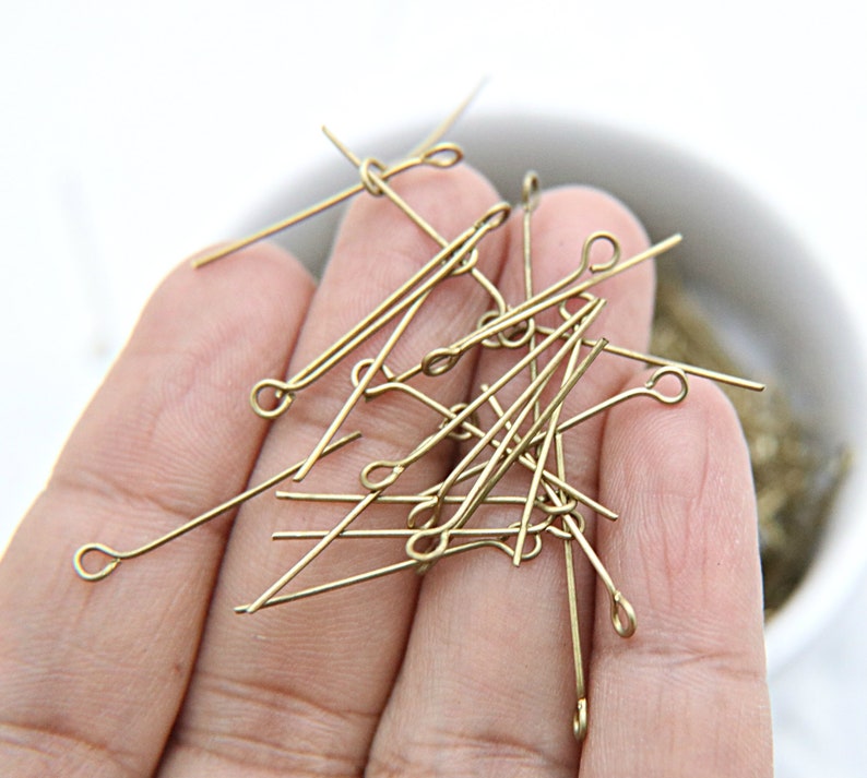 25/16 Mm Eye Pins Brass Pins Short Eye Pins Brass Tone Eye | Etsy