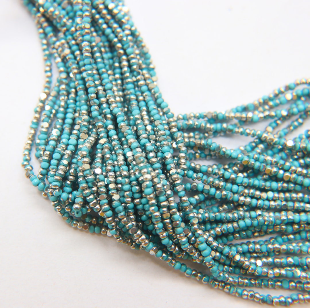 Charlotte Cut 11/0 Seed Beads, Patina Turquoise Blue, Silver Lined - Etsy