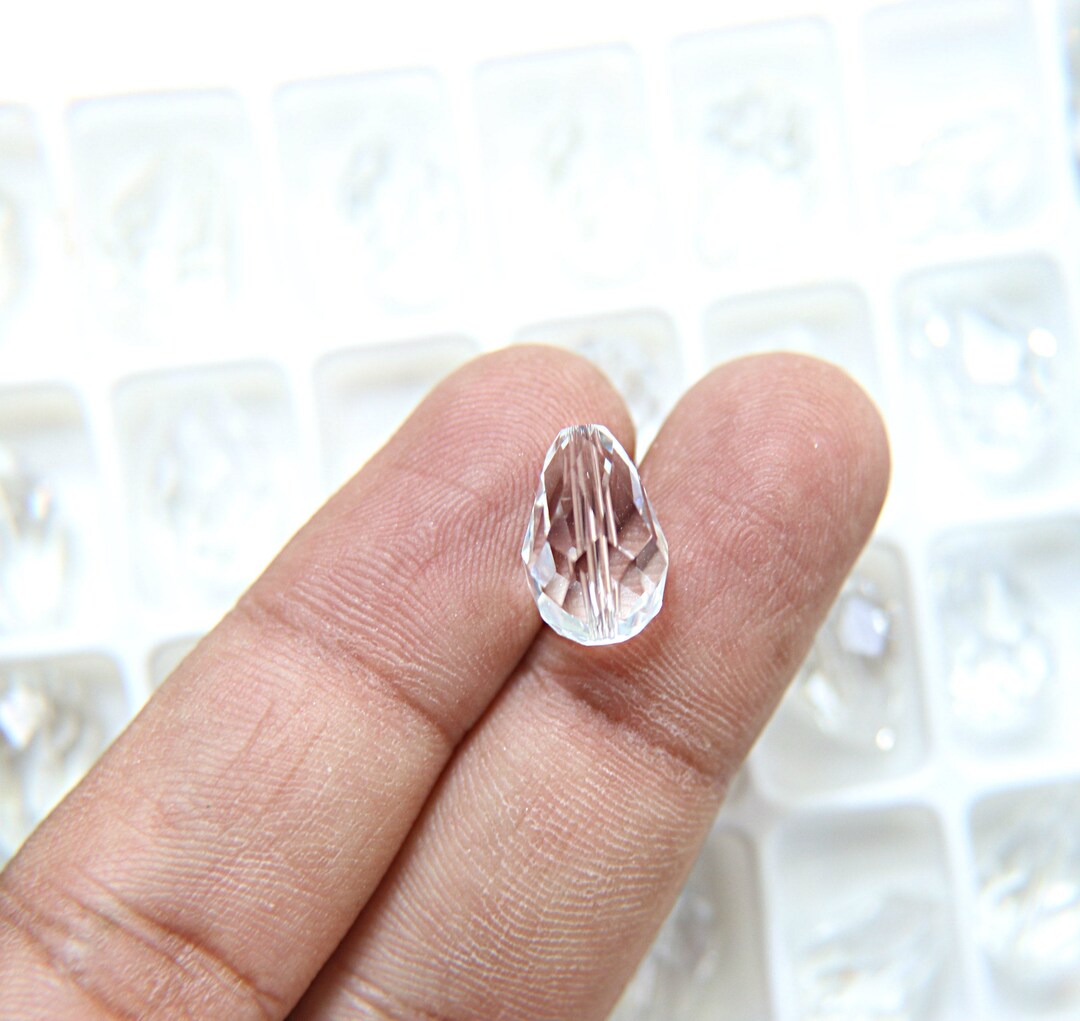 13.5x9mm Crystal Preciosa Pear Beads Vintage 6/24/72 Pieces Article 451 ...