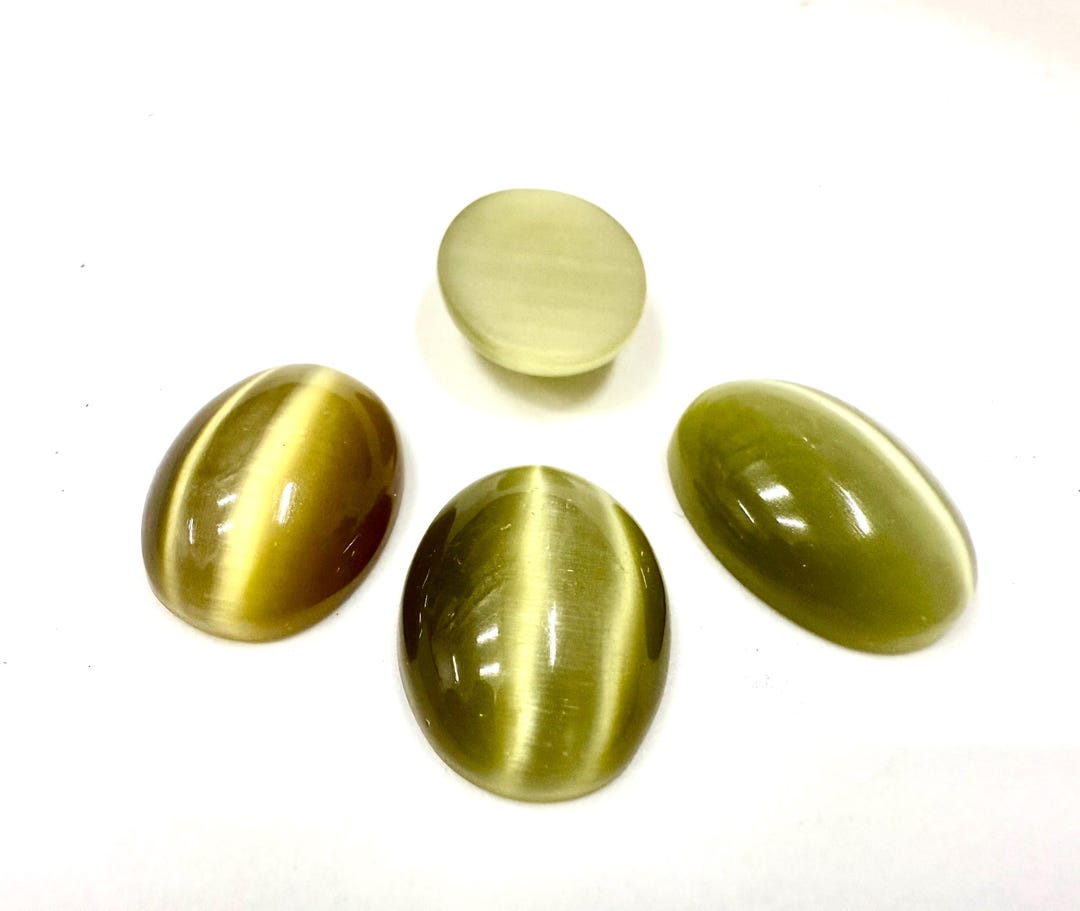 Vintage Swarovski Light Olive Crystal Cabochons, Vintage Oval Flat ...
