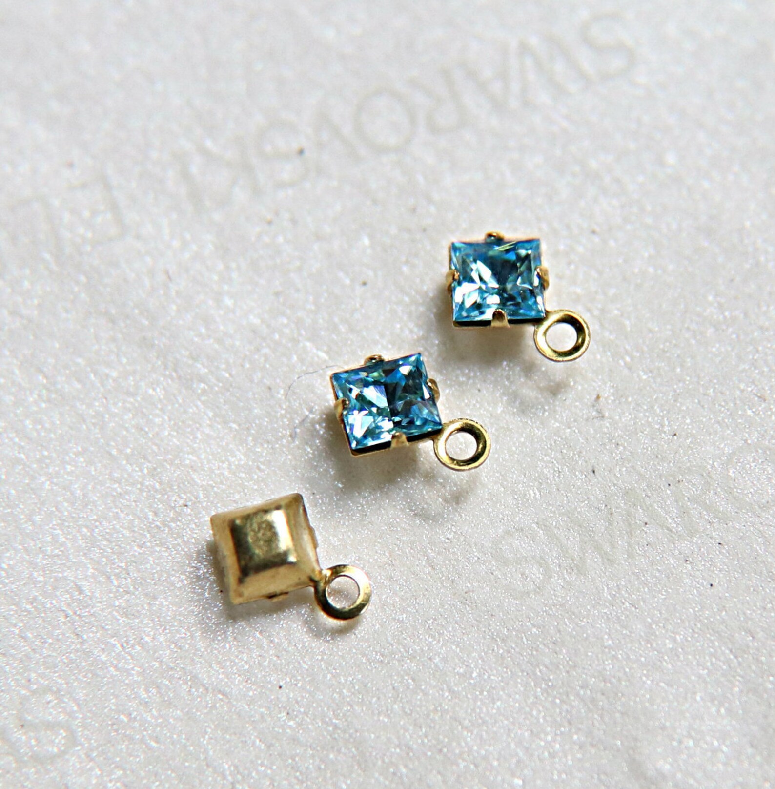 Swarovski Crystal Square Drop Charm, Brass Jewelry Supplies (4mm) - Etsy