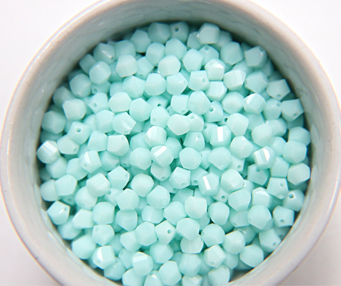 6mm Swarovski Mint Alabaster Beads 5020 Faceted Helix Bead - Etsy