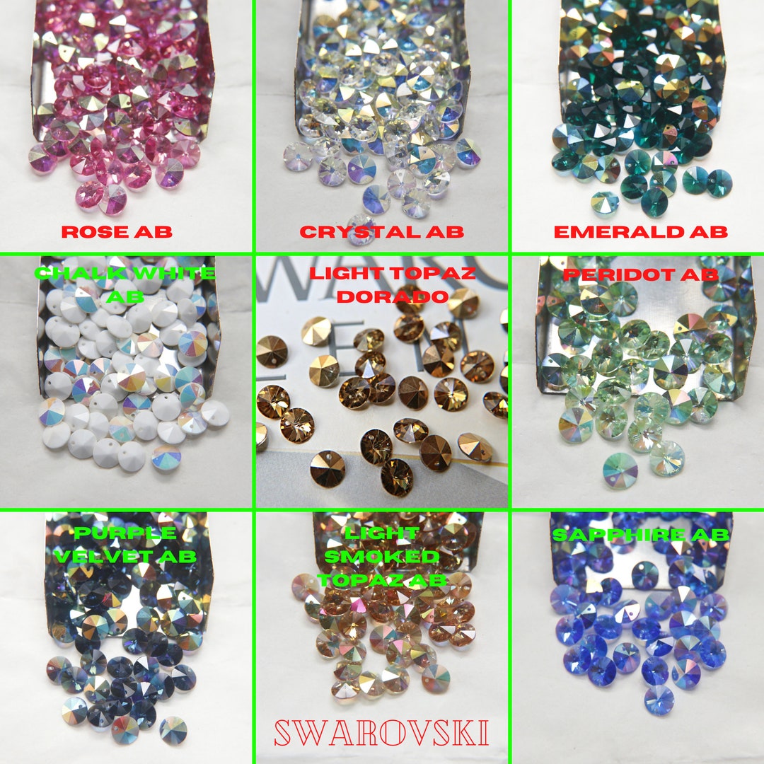 8mm SWAROVSKI 6200 Rivoli Crystal Pendant Beads (17 Colors) 2/4/24/72 ...