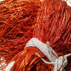 Flame Orange Metallic French Wire, Bullion Gimp Wire, Couture ...