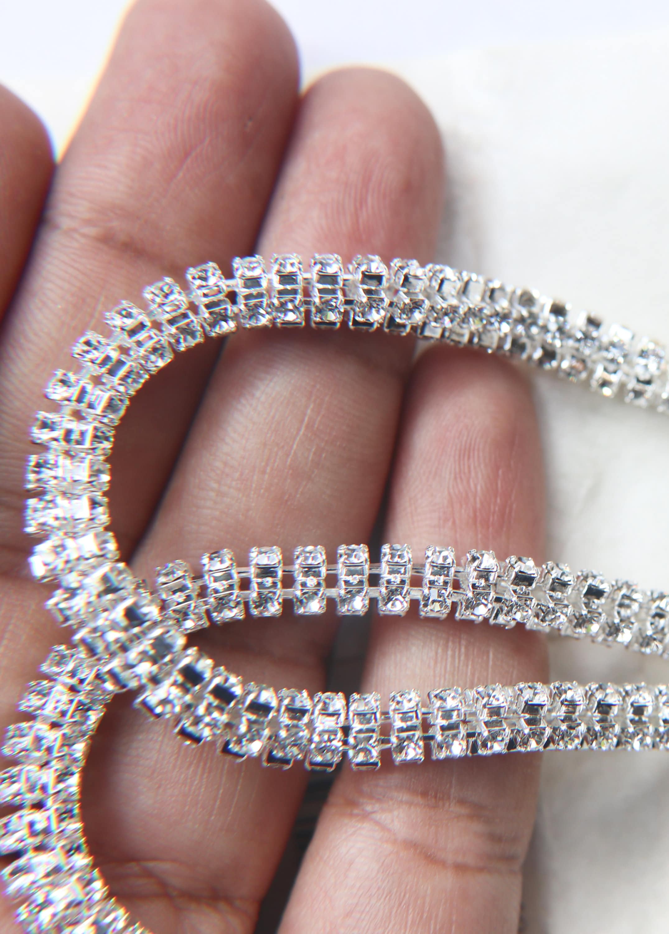 Swarovski Serpentine chain Round Rhinestone lace in Silver | Etsy