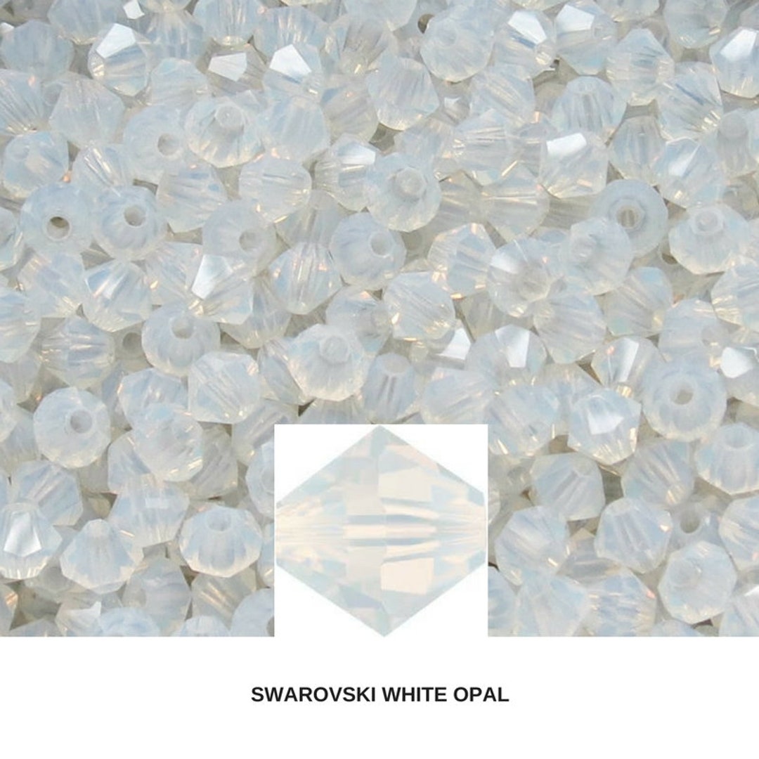 3mm White Opal Swarovski Bicone Beads - Etsy