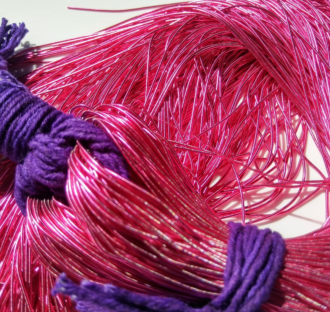 MAGENTA Metallic French Wire, Bullion Wire, Gimp Wire 50/100/200/400 ...