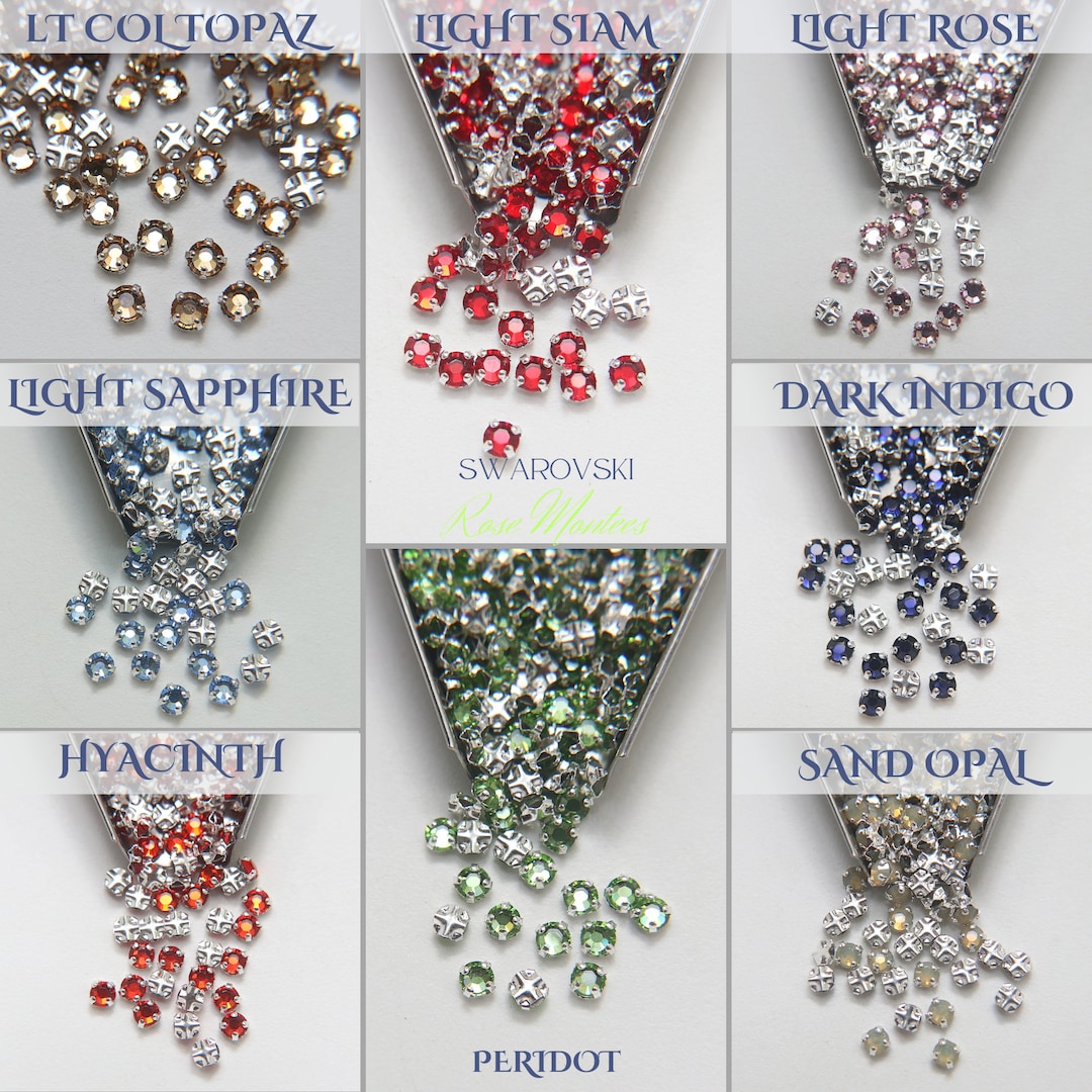 16ss Clear Flatback Swarovski Rose Montees, 4mm Silver Plated Mounted ...