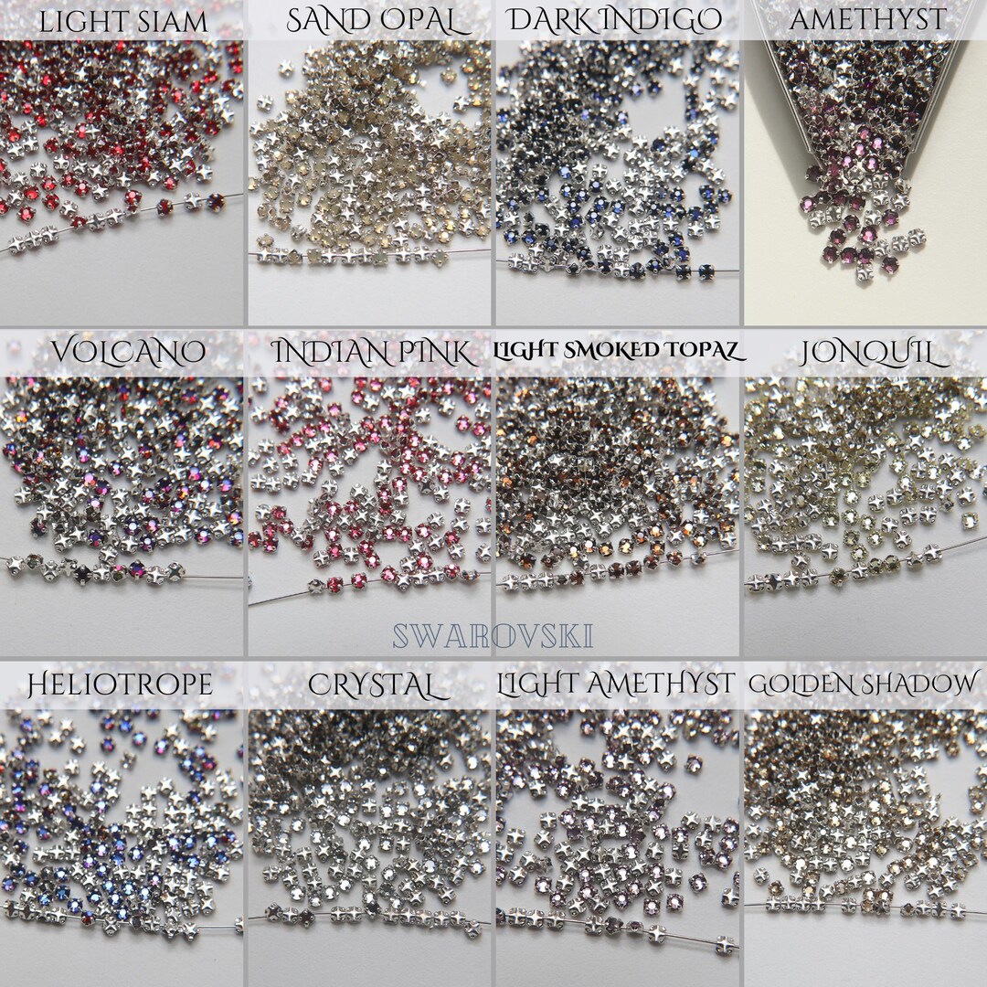 Swarovski Rose Montees, 10ss Silver Plated Flatback Rhinestones - Etsy