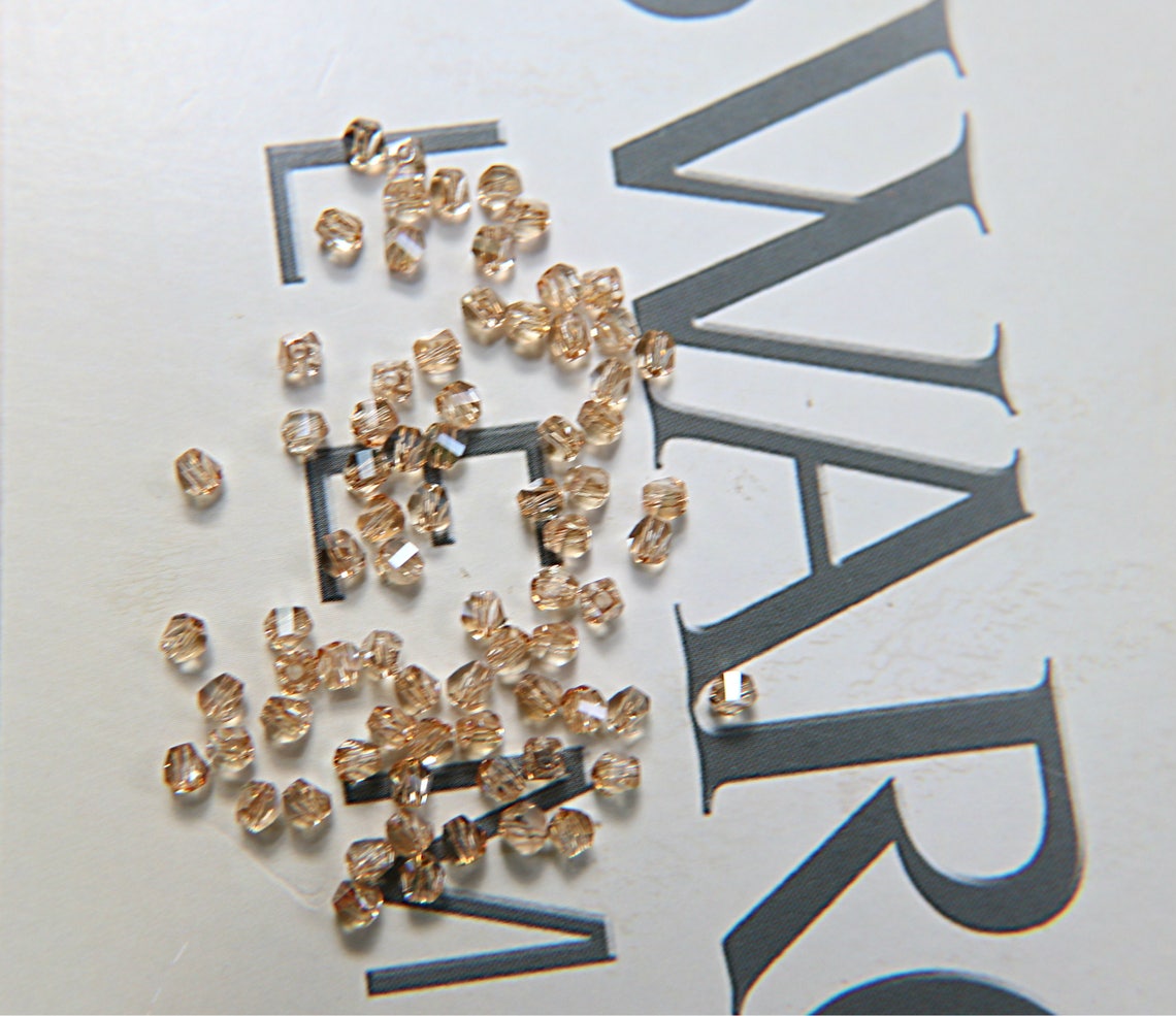 3mm Swarovski Crystal Golden Shadow Beads 5020 Faceted Helix | Etsy