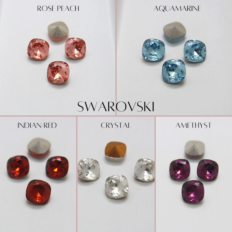 Vintage Swarovski 12 Mm Rounded Square 4470 Premier Crystal Rhinestones ...
