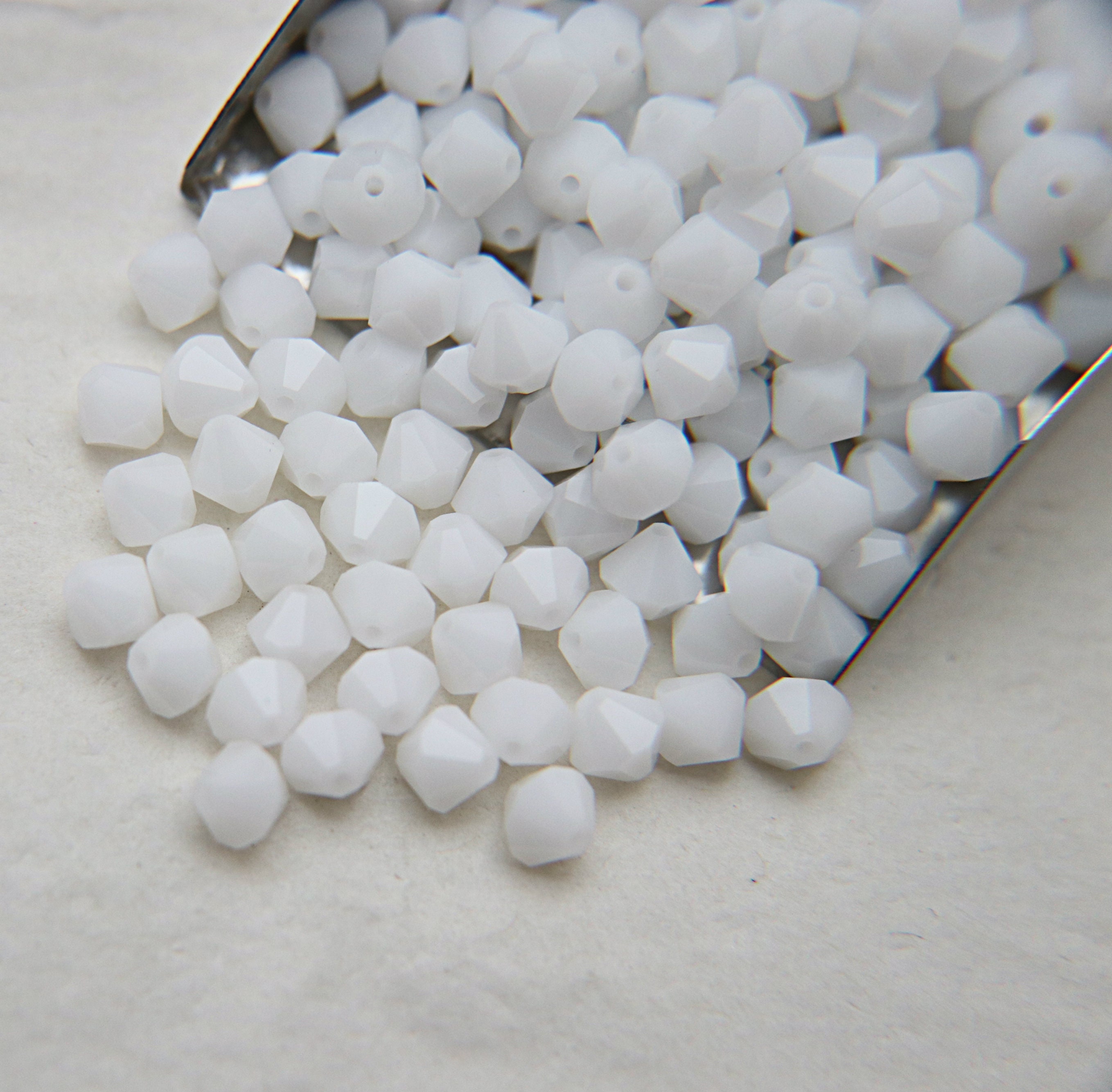6mm Swarovski White Alabaster Bicone Beads, Jewelry Making Supplies - Etsy