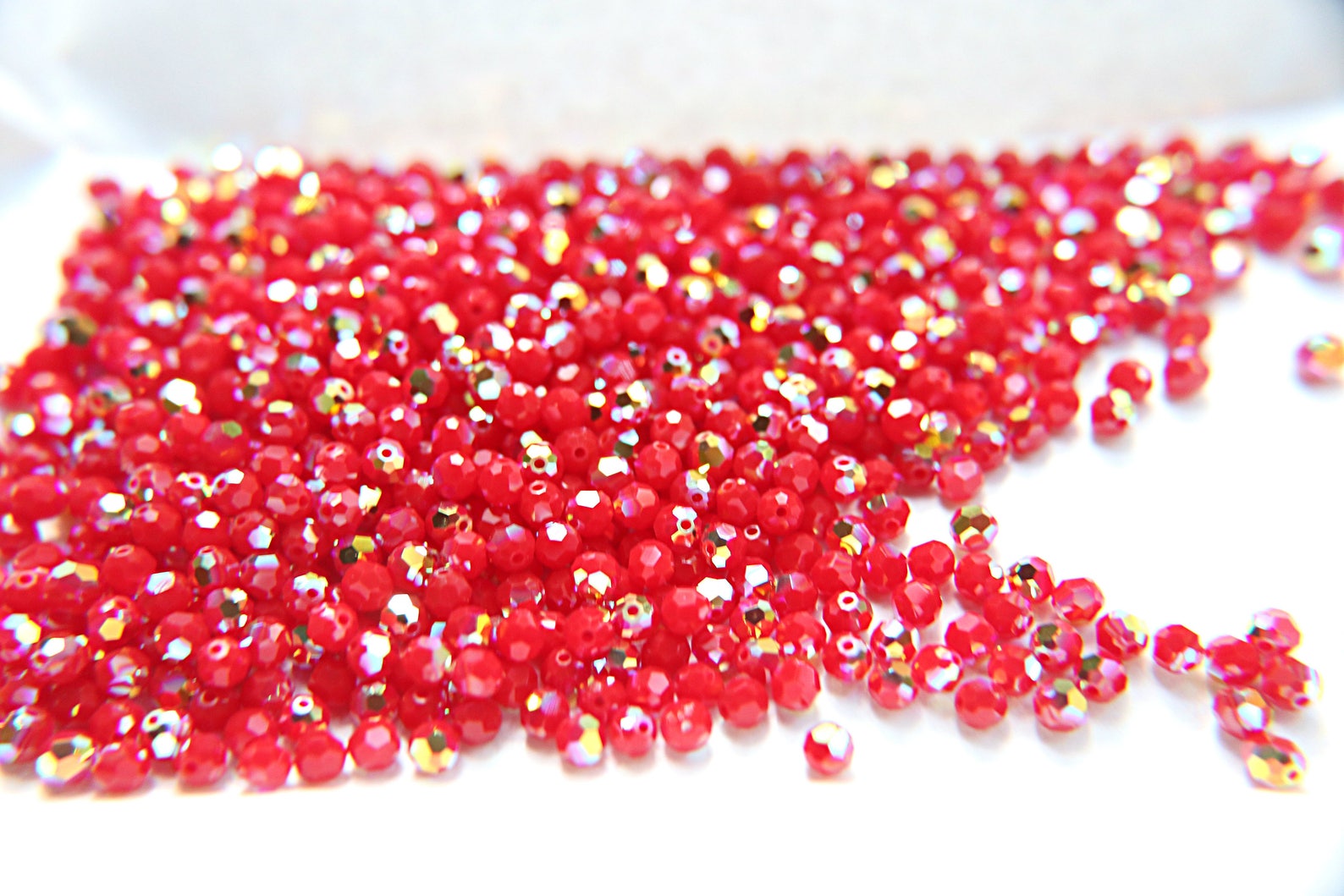 4mm Swarovski 5000 Dark Red Coral Aurore Boreale Faceted Round | Etsy