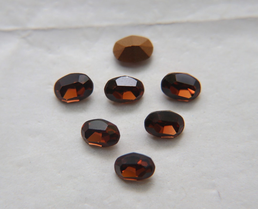 Vintage Swarovski Smoked Topaz Oval Rhinestones 7x5 Mm - Etsy