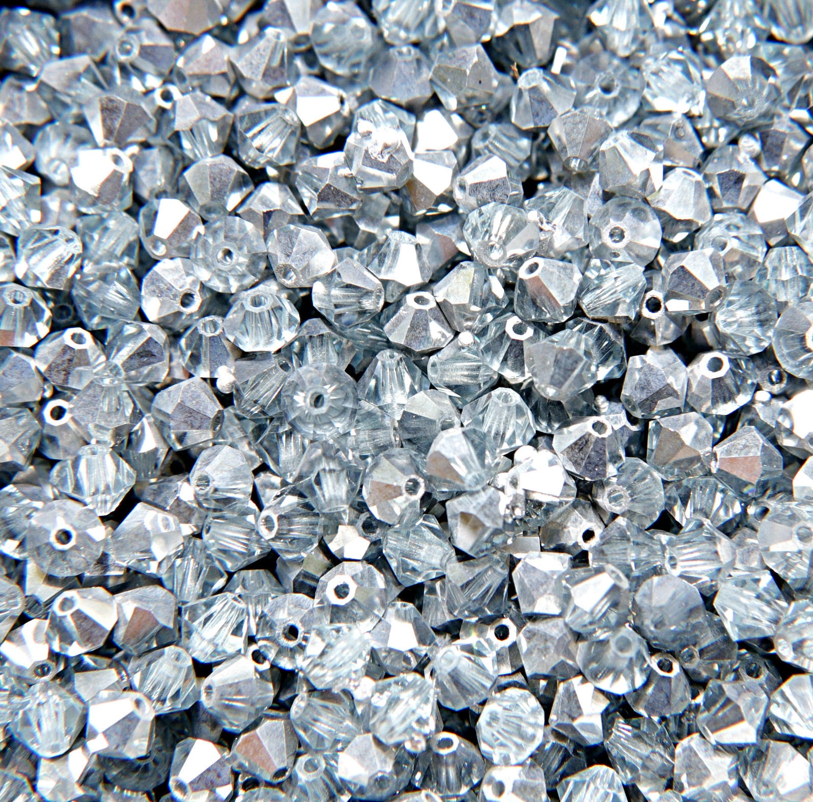 Swarovski 4mm Light Azore Comet Argent Light Bicones Beads | Etsy