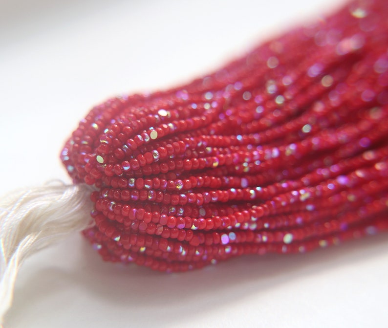 11/0 Charlotte Cut Seed Beads, Patina Dark Red Aurore Boreale - Etsy