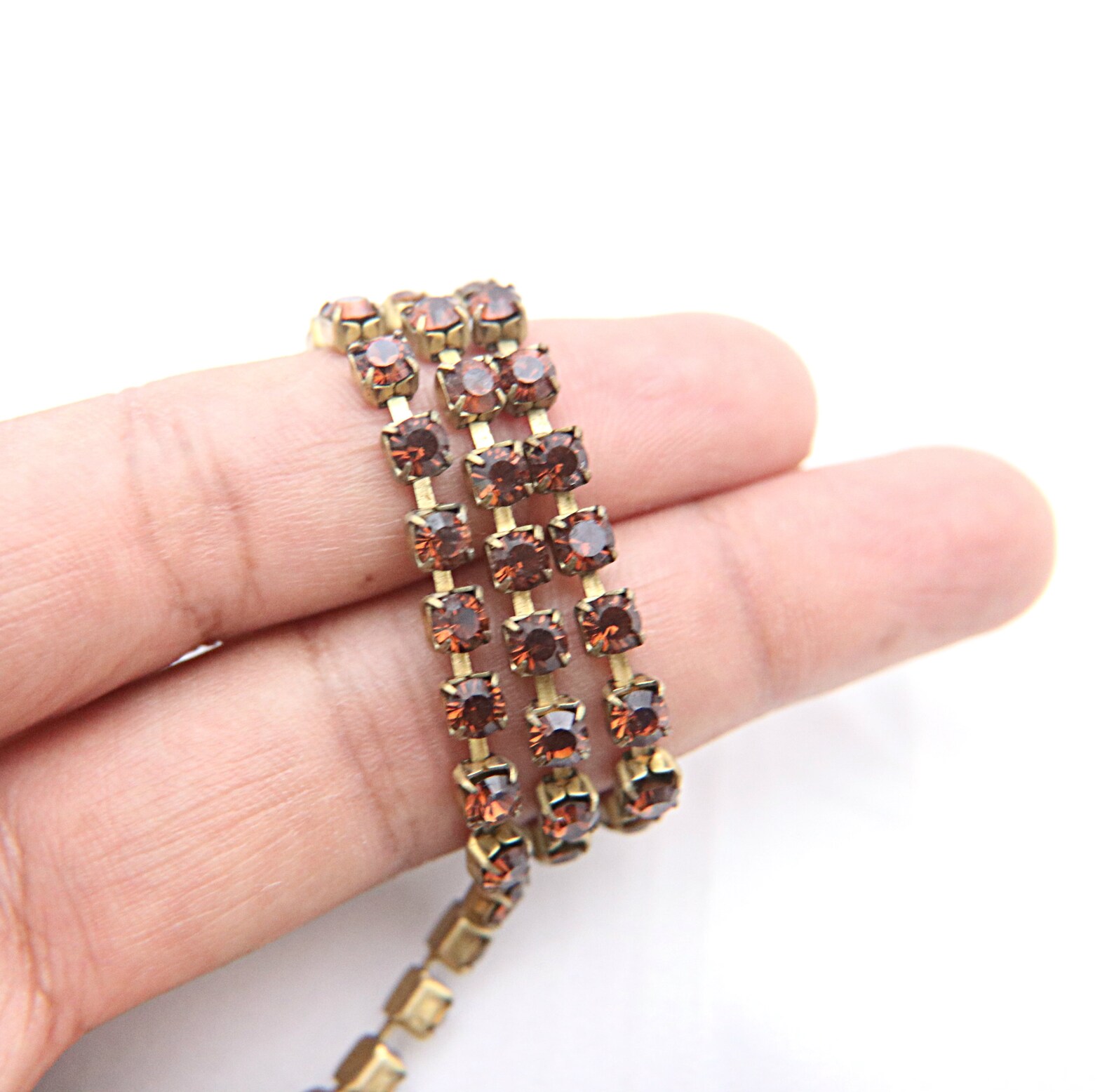 18SS Swarovski Vintage Rhinestone Chain 4.2mm Embroidery Materials ...