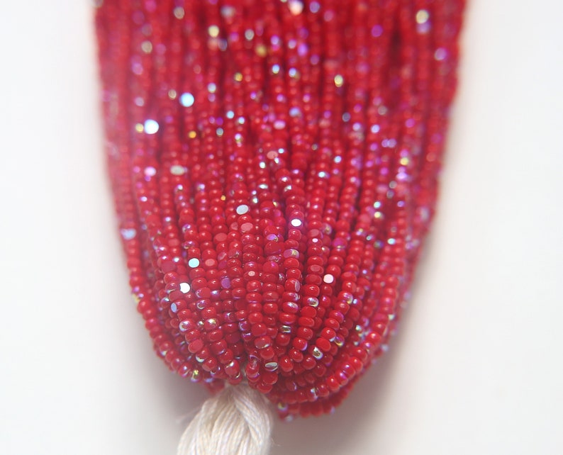 11/0 Charlotte Cut Seed Beads, Patina Dark Red Aurore Boreale - Etsy