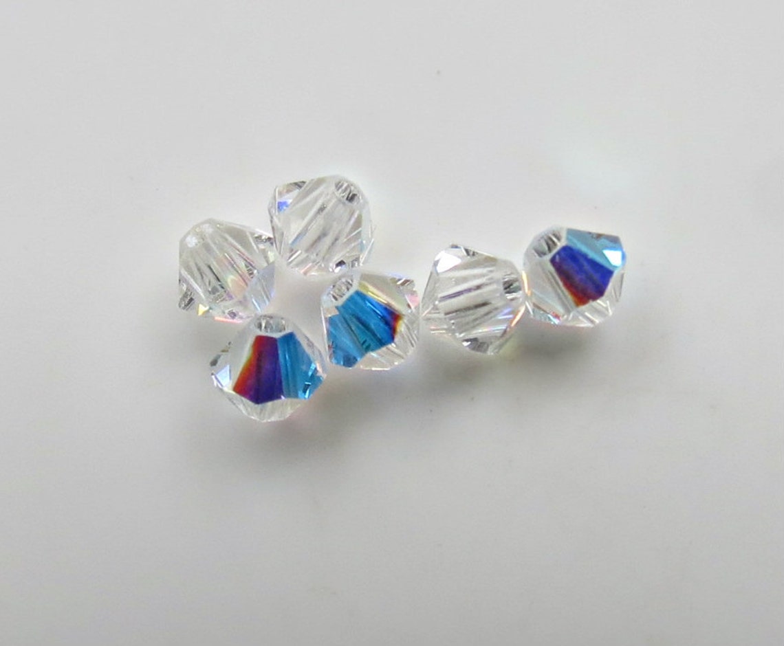 2.5mm Crystal Aurore Boreale Swarovski Bicone Xillion - Etsy