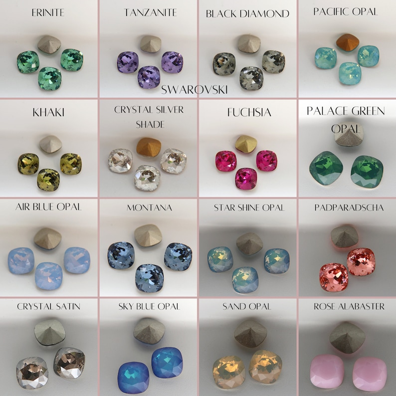 Vintage Swarovski 12 Mm Rounded Square 4470 Premier Crystal Rhinestones ...
