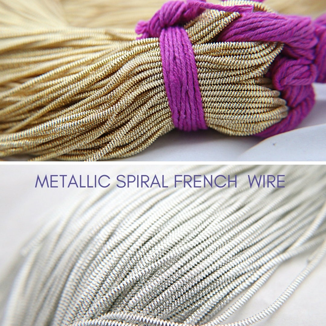 Gold/silver Metallic Spiral 2.5mm French Wire, Bullion Wire, Gimp Wire ...