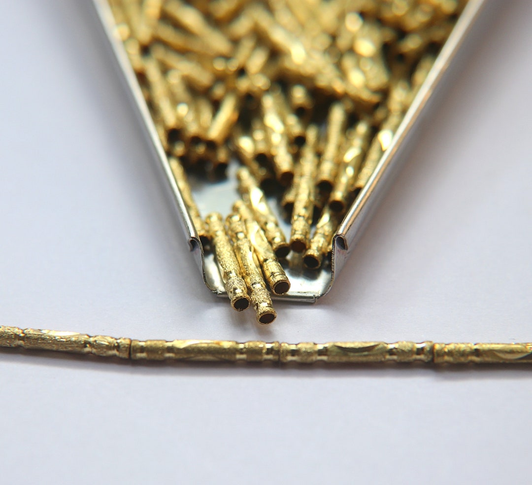 Designer Diamond Cut Brass Tubes 2.5x18x1.6 MM Rare Findings, Brass ...