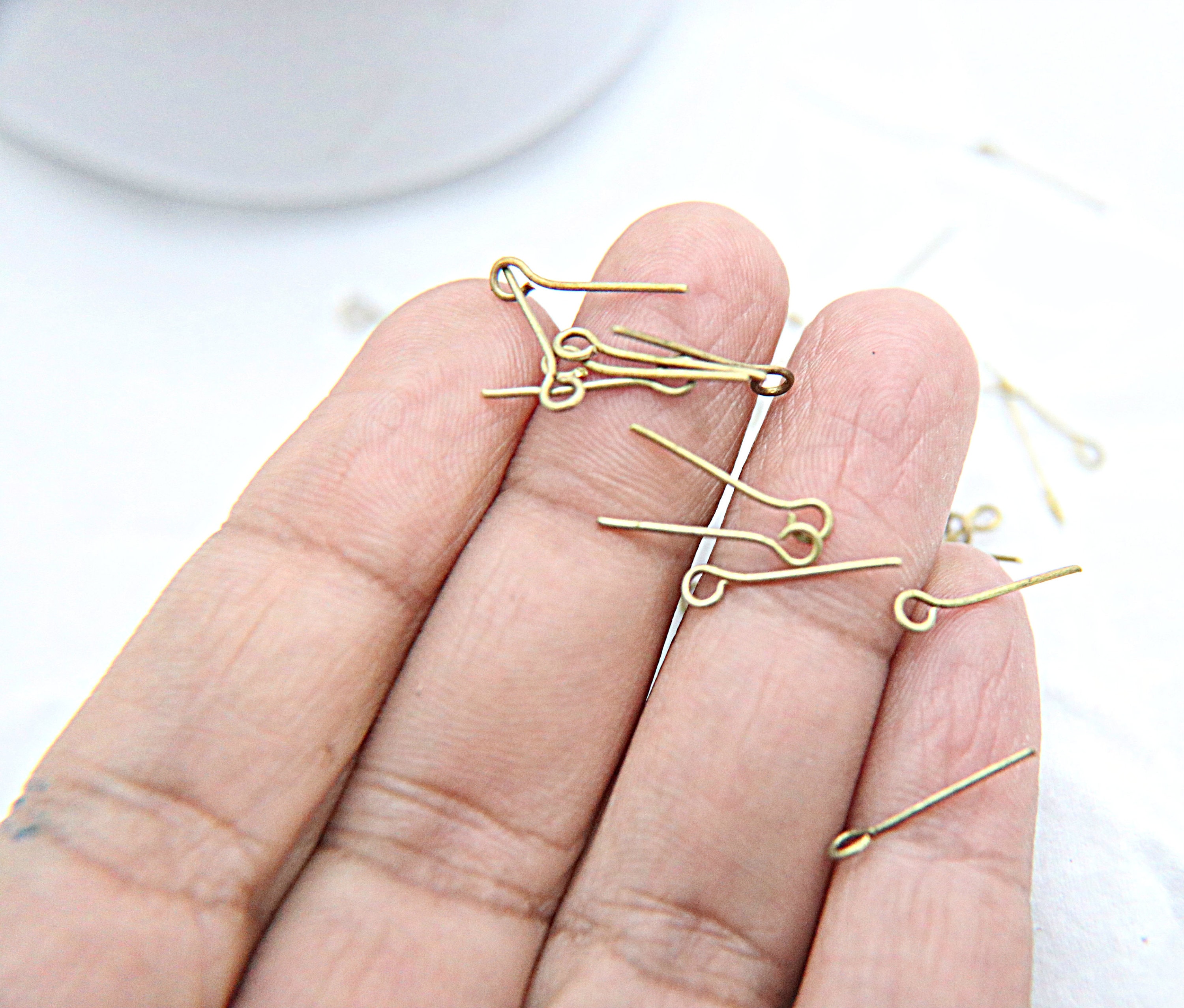 25/16 Mm Eye Pins Brass Pins Short Eye Pins Brass Tone Eye | Etsy