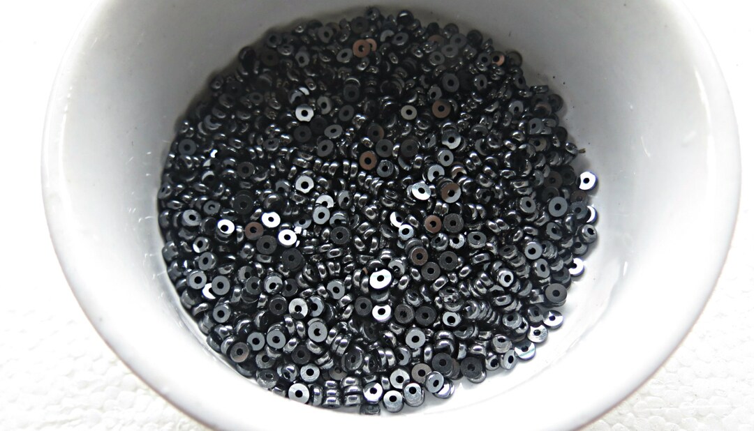 3MM Glass Sequins High Glaze Jet Hematite 5/10/20 Grams - Etsy