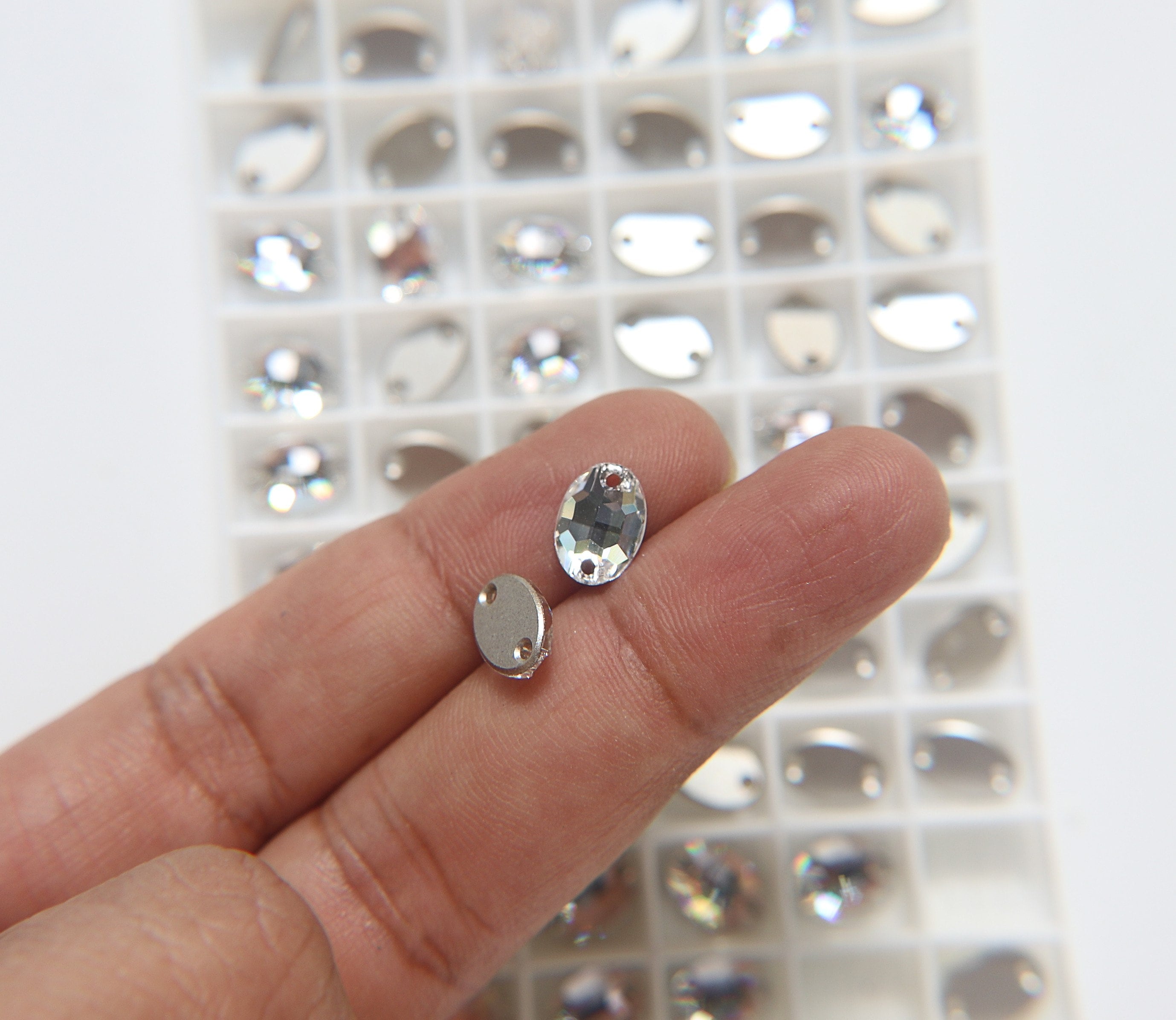 Swarovski Crystal Sew-on Bead, Oval 10x7mm, DIY Jewelry, Embroidery ...