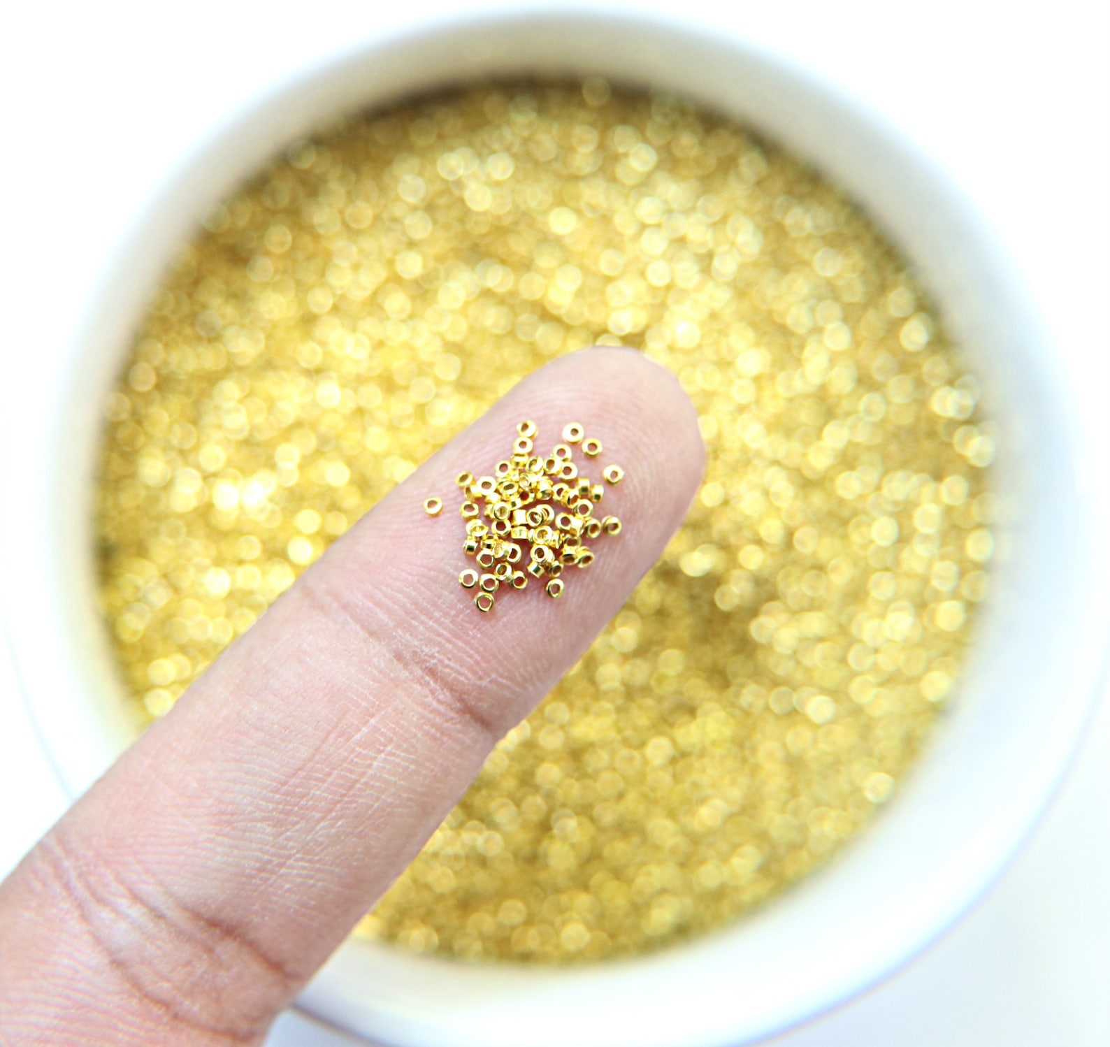 1mm Micro Gold Plated Tube Beads 5/10/100/500 Grams High - Etsy