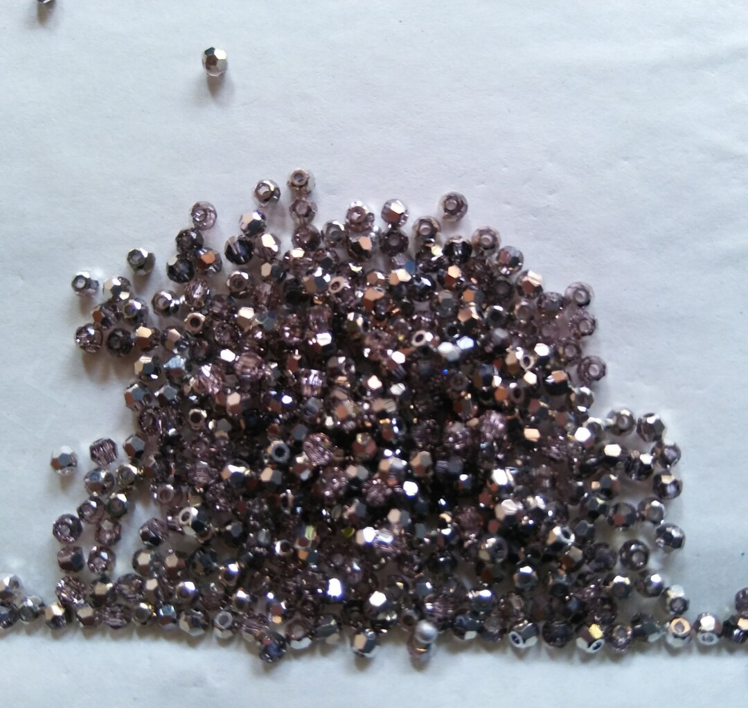 Swarovski (2mm) Metallic Vintage Rose Comet Argent Light 2x Rondells 72 ...