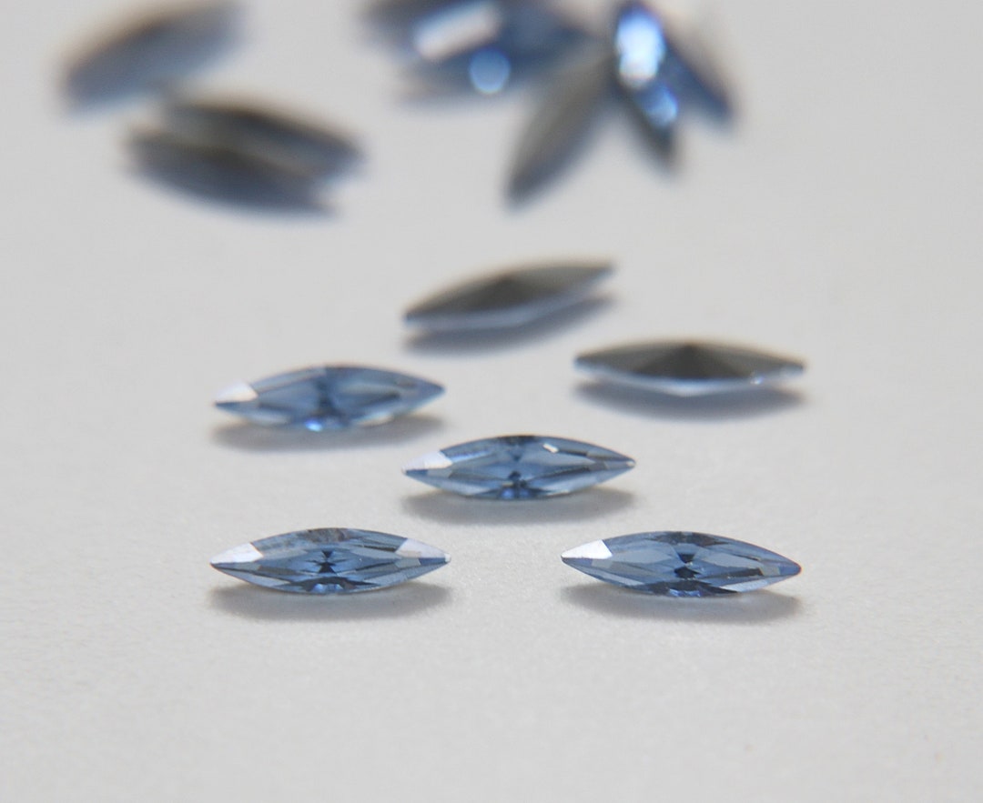 Light Sapphire Swarovski Crystal Navette, 11x3mm Pointy Back Stones - Etsy
