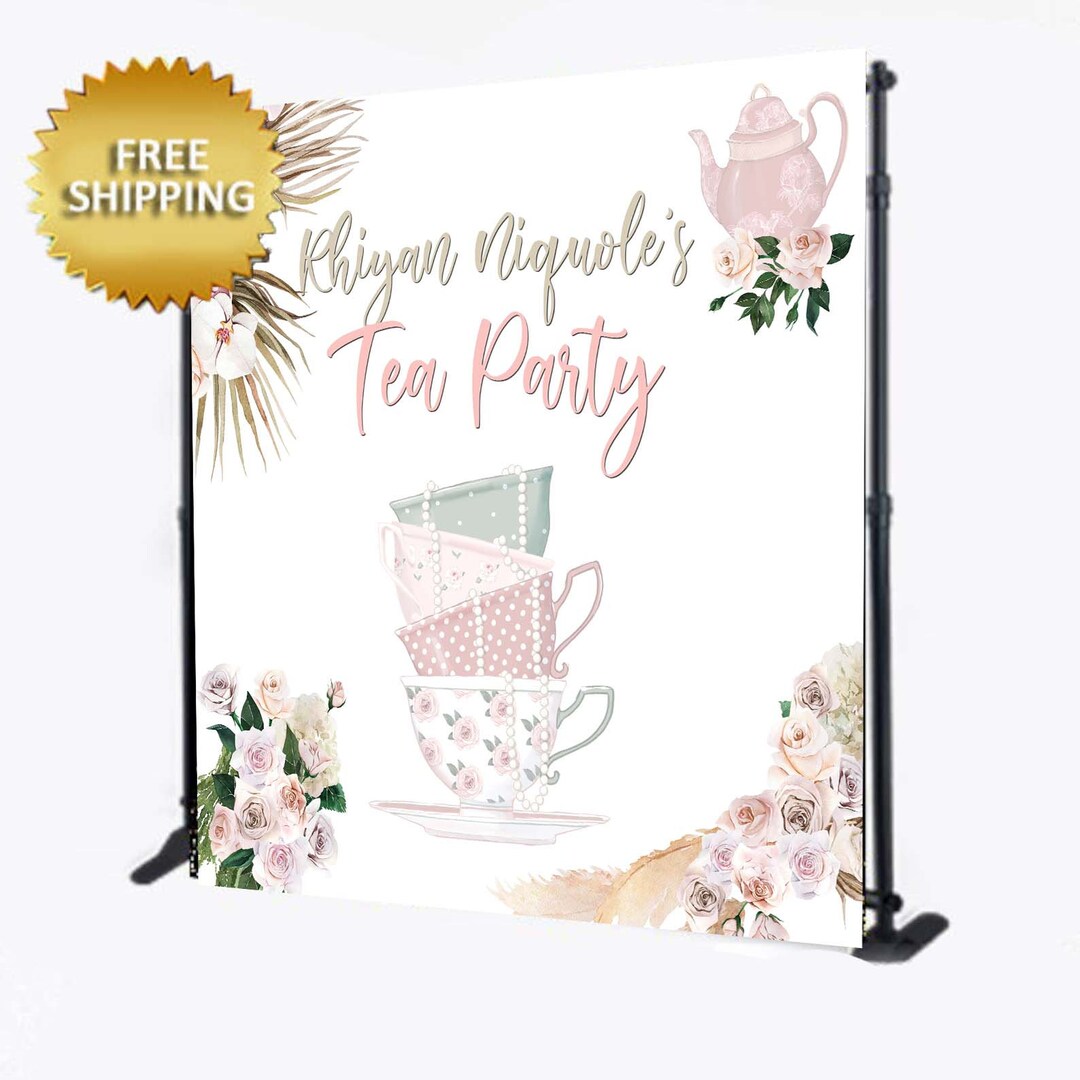 Tea Party Backdrop, Tea Party Step and Repeat, Patisserie Backdrop ...