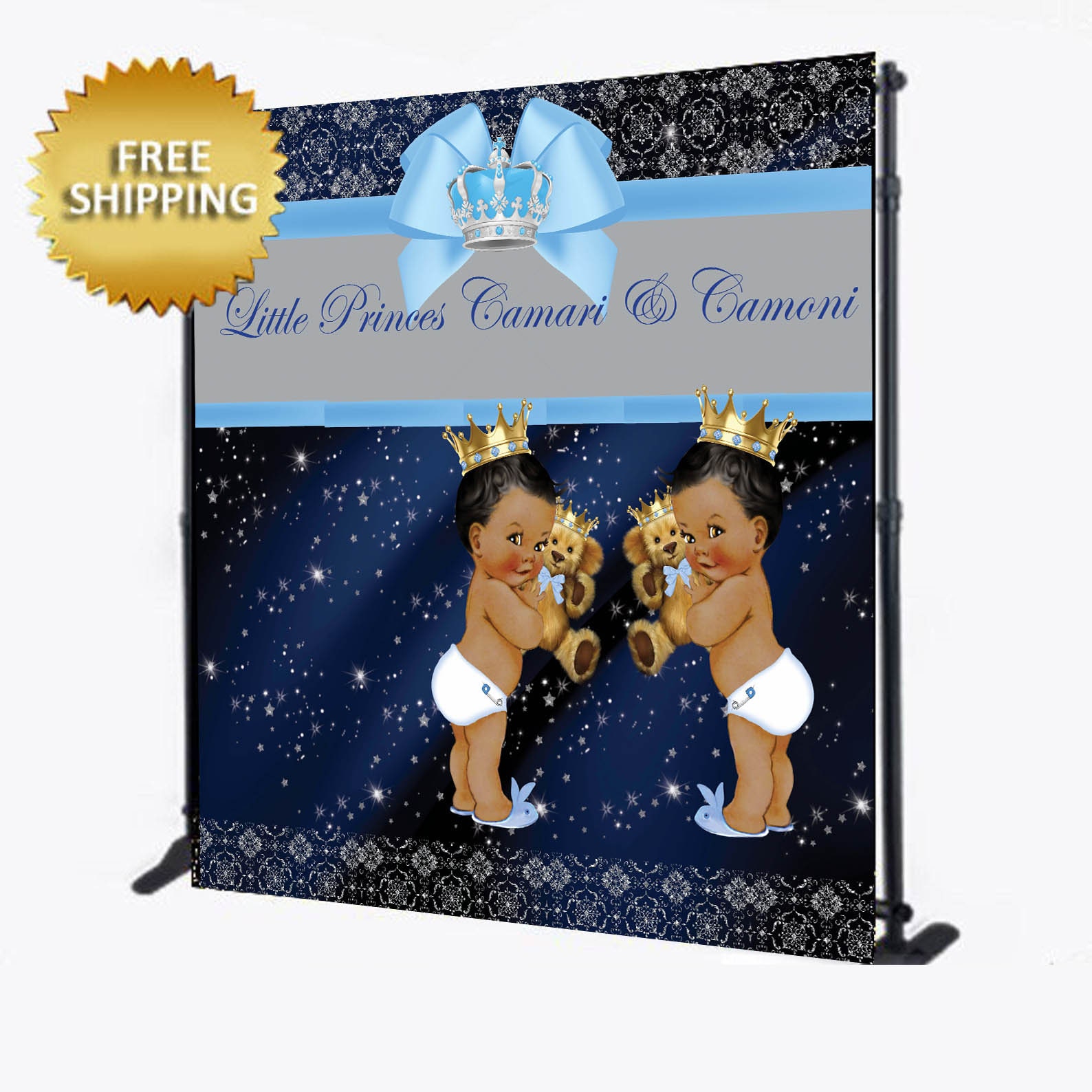 It's a Boy Backdrop Royalty Backdrop Twins Backdrop Baby Shower ...
