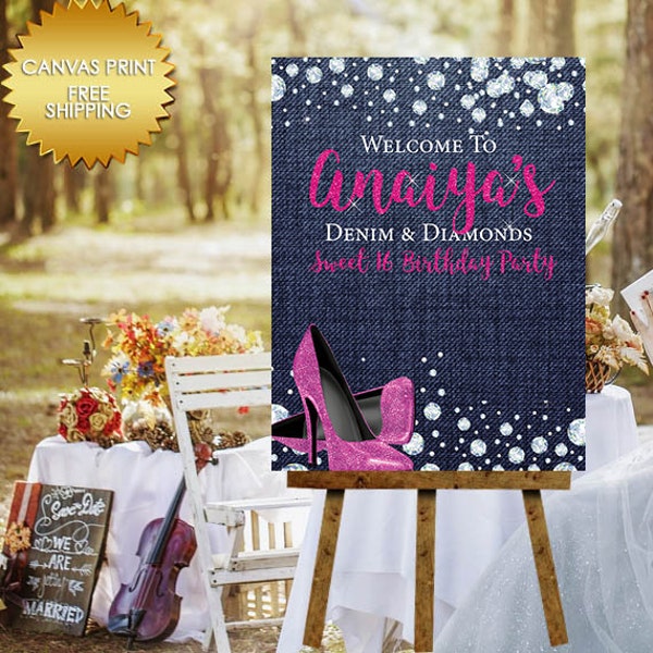 Denim and Diamond Sign - Etsy
