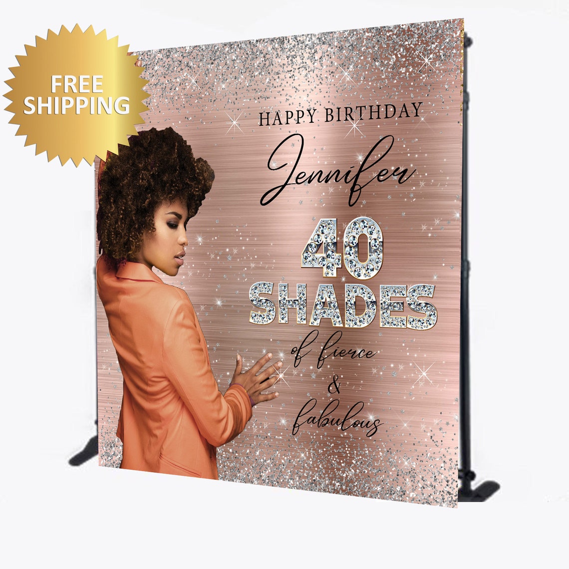 Custom Photo Birthday Backdrop Photo Backdrop 40th Birthday - Etsy