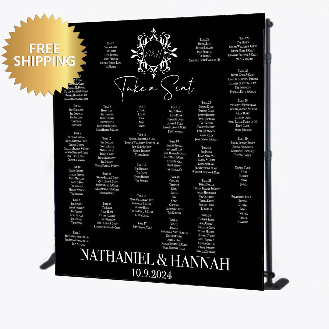 Wedding Seating Chart, Seating Chart Backdrop, Seating Chart Step and ...
