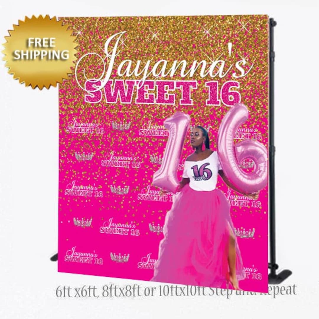 Sweet 16 Step and Repeat, Hot Pink Backdrop, Step and Repeat Backdrop ...