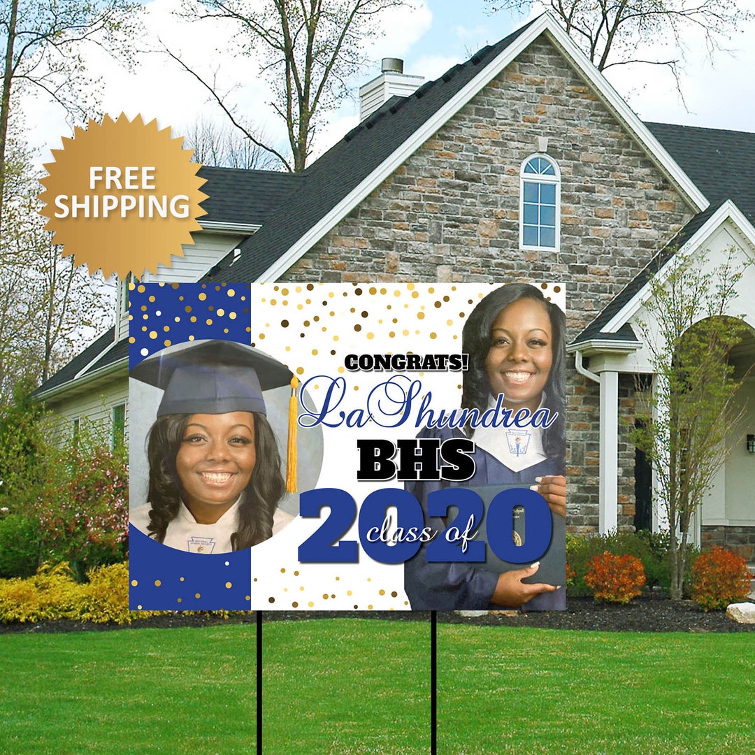 Graduation Photo Yard Sign Grad Photo Lawn Signclass of 2020 Grad Photo ...