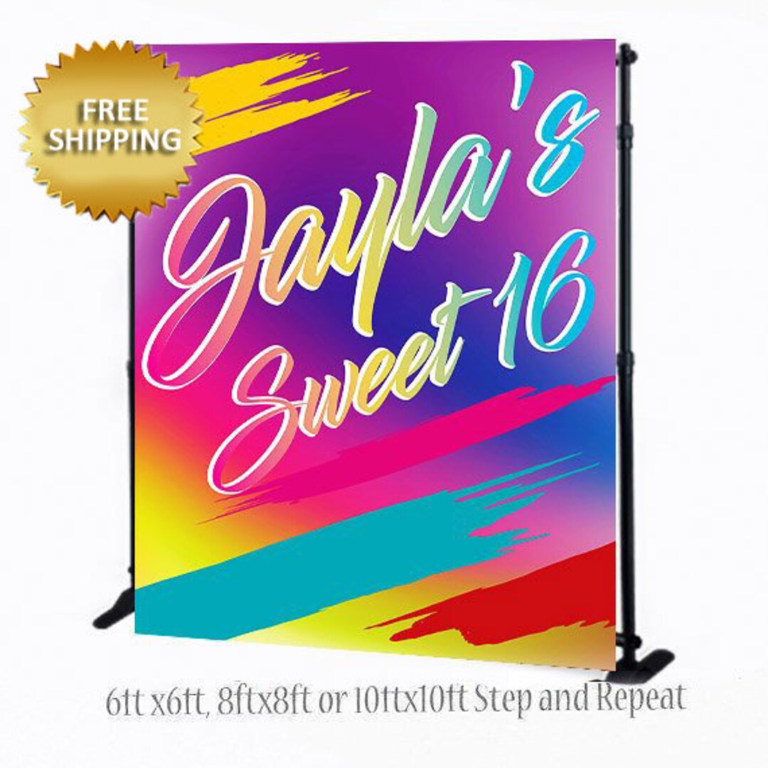 Tie Dye Backdrop, Tye Die Reveal Step and Repeat, 90s Backdrop, 80s ...