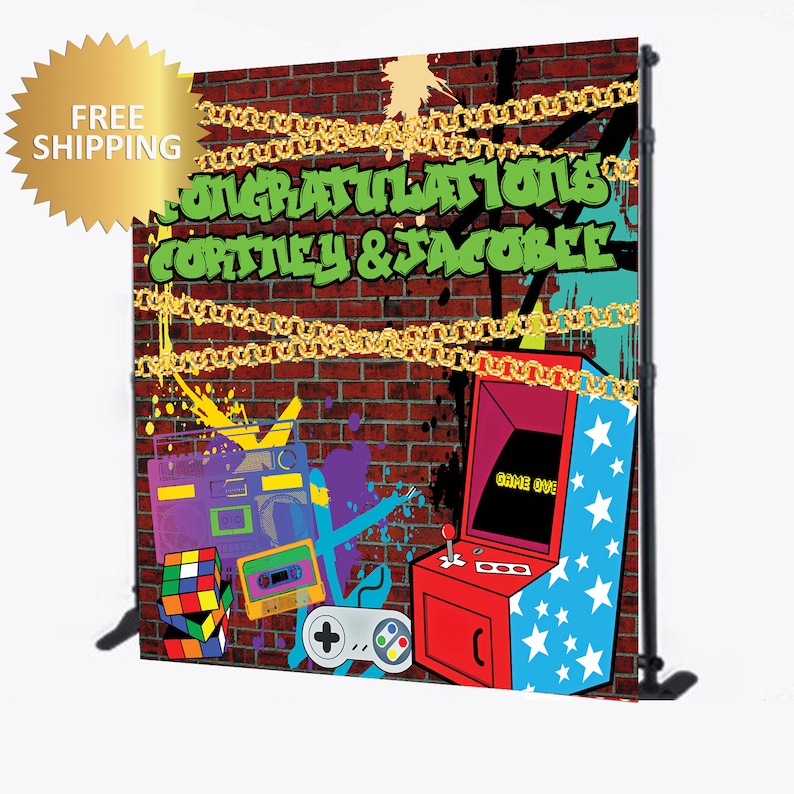 Birthday Backdrop 90s Backdrop 90s Photobooth 90s Step and - Etsy