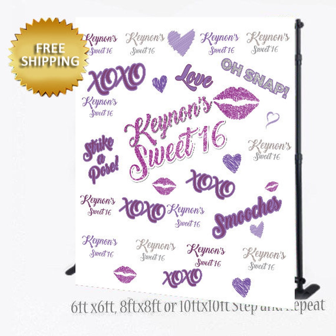XOXO Backdrop Sweet 16 Birthday Step and Repeat Sweet 16 Birthday ...