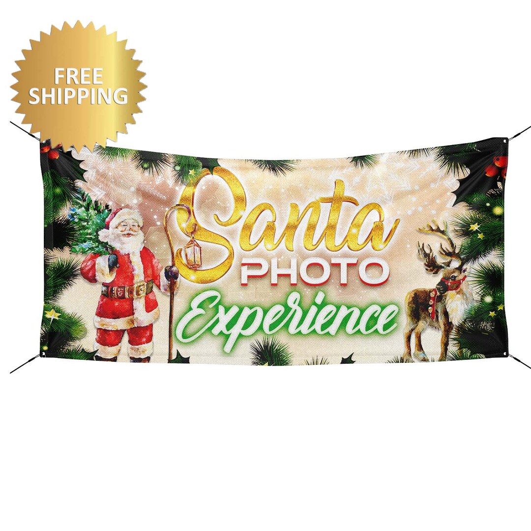 Take a Photo With Santa Banner, Meet Santa Here Banner, Santa's ...
