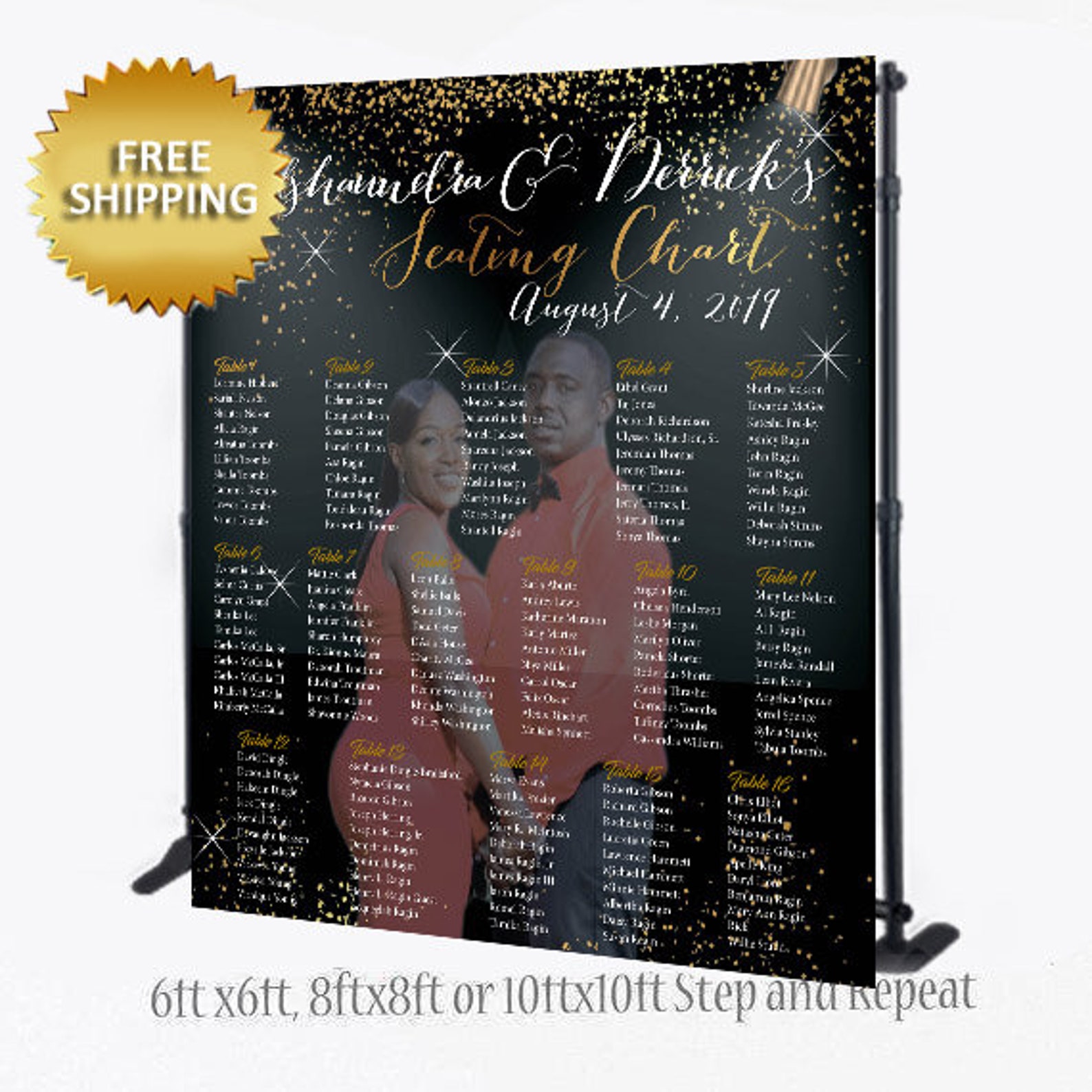 Custom Photo Backdrop Seating Chart Backdrop Wedding Seating - Etsy